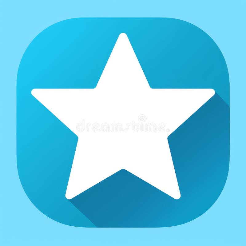 A White Star Icon on a Blue Background Stock Illustration ...