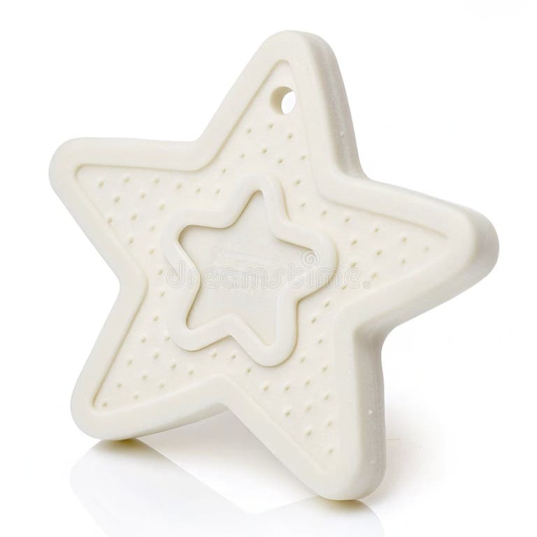 White Star-shaped Baby Teether Isolated on White Background Stock ...
