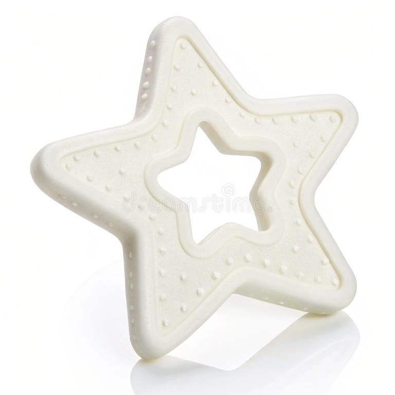 White Star-shaped Baby Teether Isolated on White Background Stock ...