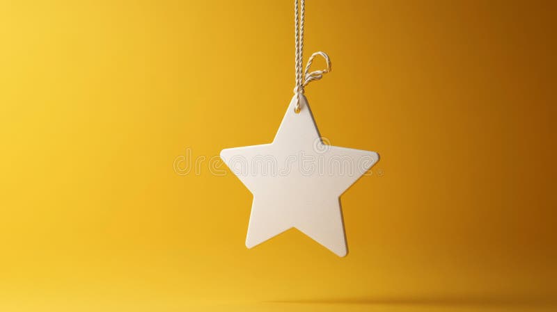 White Star-shaped Tag on a Yellow Background Stock Photo - Image of ...