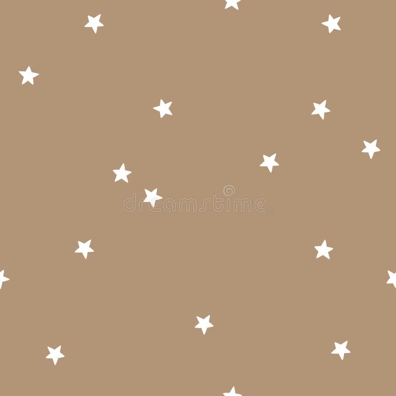 White Stars on a Beige Background. Vector Seamless Pattern Stock Vector ...