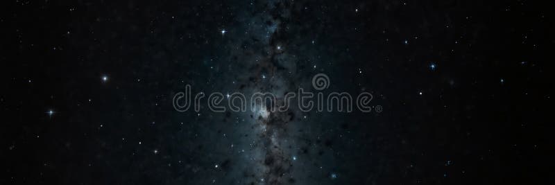 White Stars on Black Empty Space Universe Void Panoramic Wide Angle Ai ...