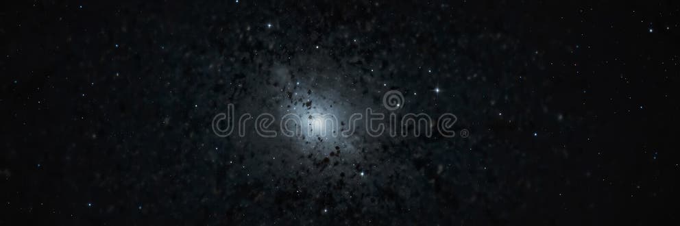 White Stars on Black Empty Space Universe Void Panoramic Wide Angle Ai ...