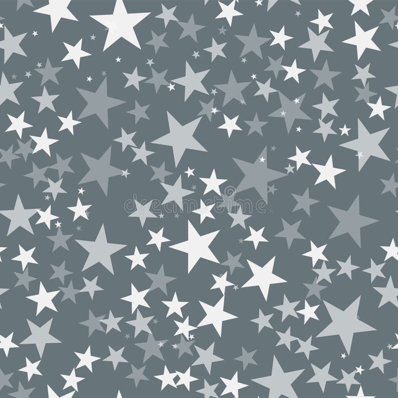 White Stars Pattern on Grey Background. Stock Vector - Illustration of ...