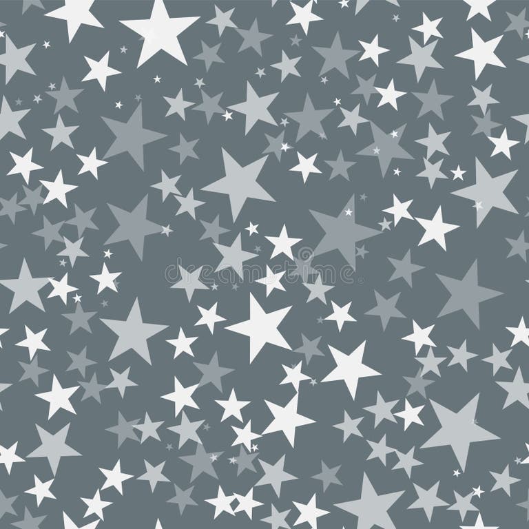 White Stars Pattern on Grey Background. Stock Vector - Illustration of ...