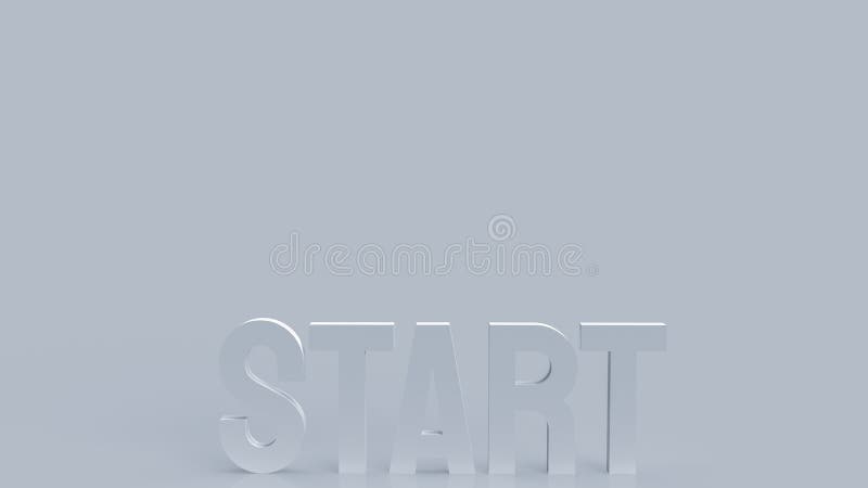 White Start Text for Business Concept 3d Rendering Stock Illustration ...