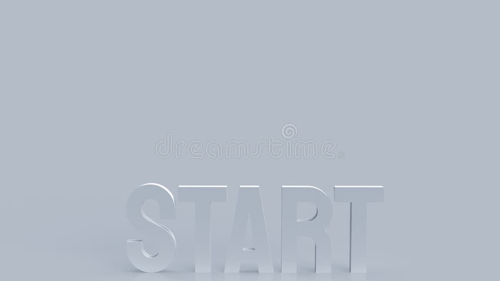 White Start Text for Business Concept 3d Rendering Stock Illustration ...