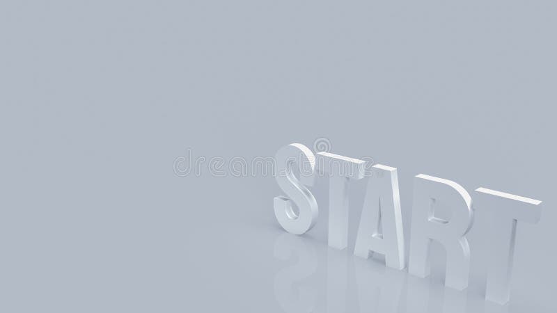 White Start Text for Business Concept 3d Rendering Stock Illustration ...