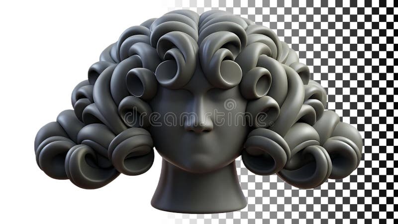 White Statue Head, Classical Sculpture Portrait Illustration for Art ...