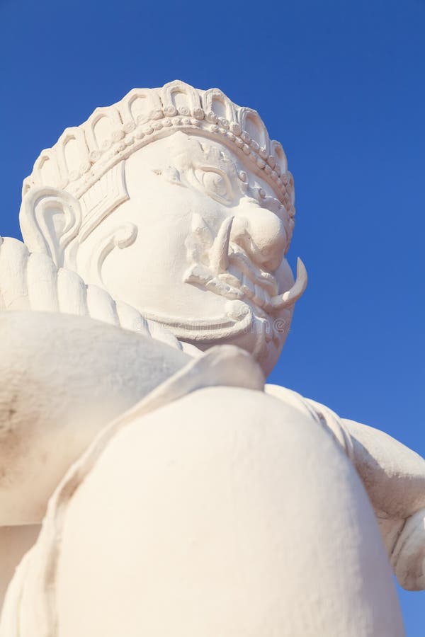 White Giant Statue with Blue Sky Background Stock Image - Image of ...