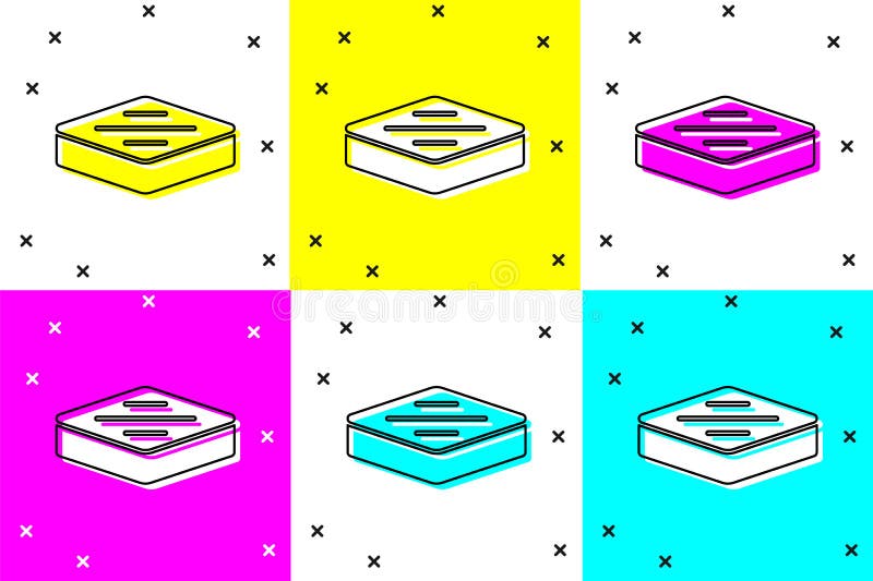 White Steak Meat Icon Isolated on White Background. Square Color Button ...