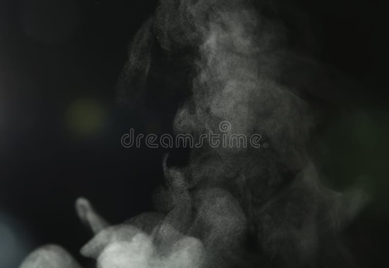 White Steam in Air Against Black Background Stock Image - Image of ...