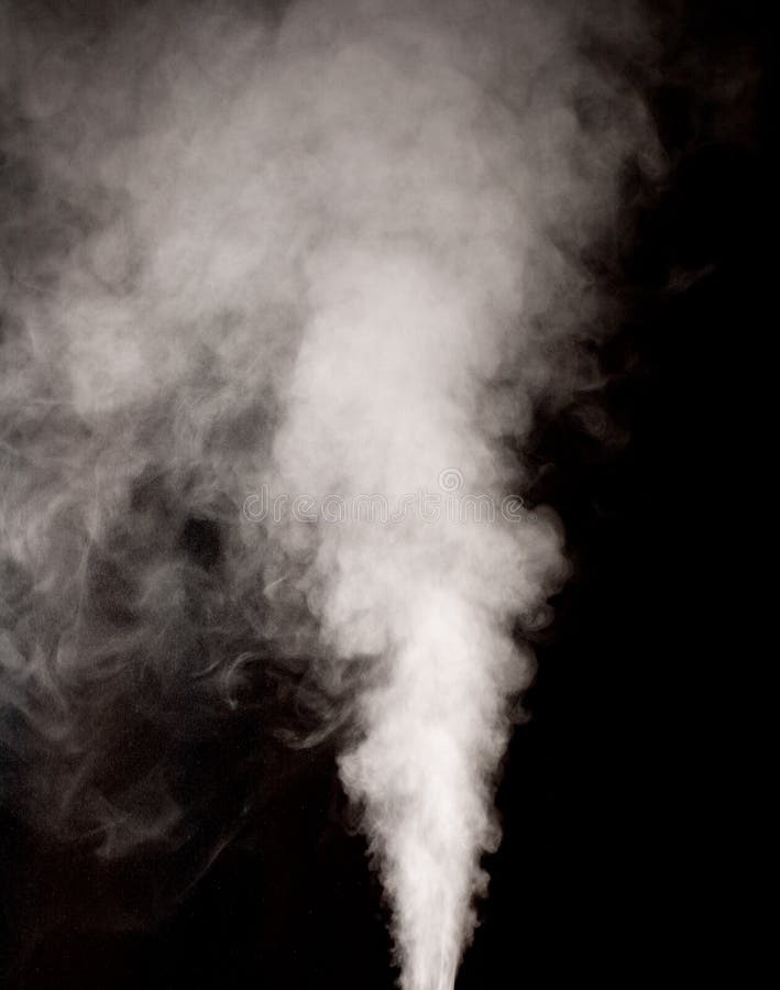 Real White Steam on Black Background. Stock Image - Image of black ...