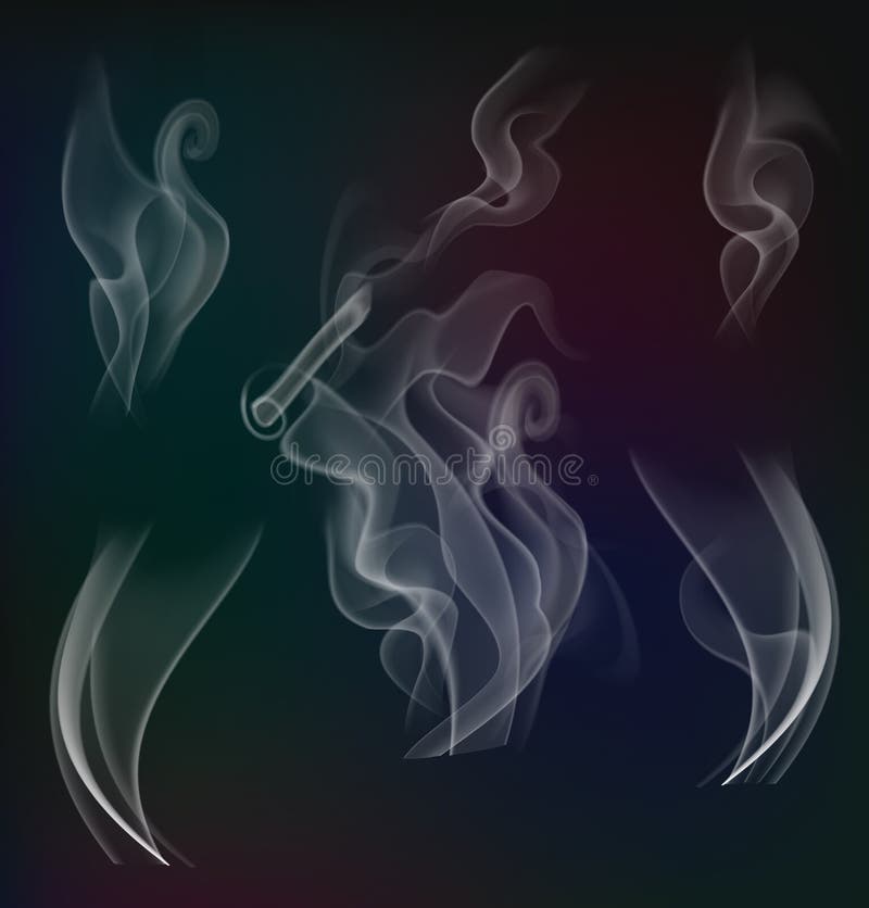 White Steam Collection on Dark Background Stock Vector - Illustration ...