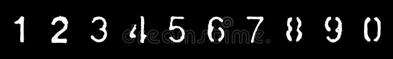 White Stencil Numbers from 0-9 on Black Background Stock Illustration ...