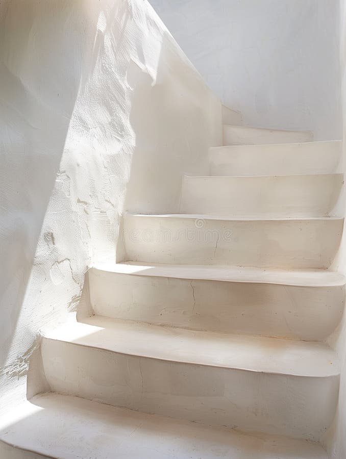 A White, Stepped Limestone Staircase Typical of Eastern Styles. Stock ...