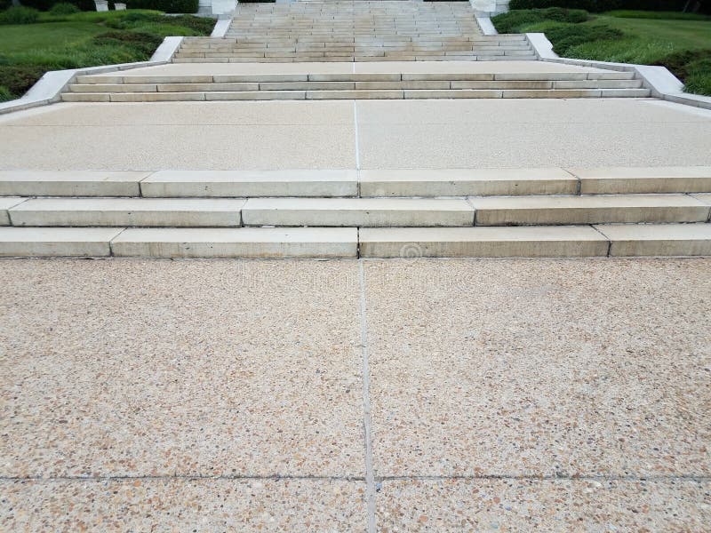 White Steps or Stairs and Concrete or Cement Sidewalk Stock Photo ...