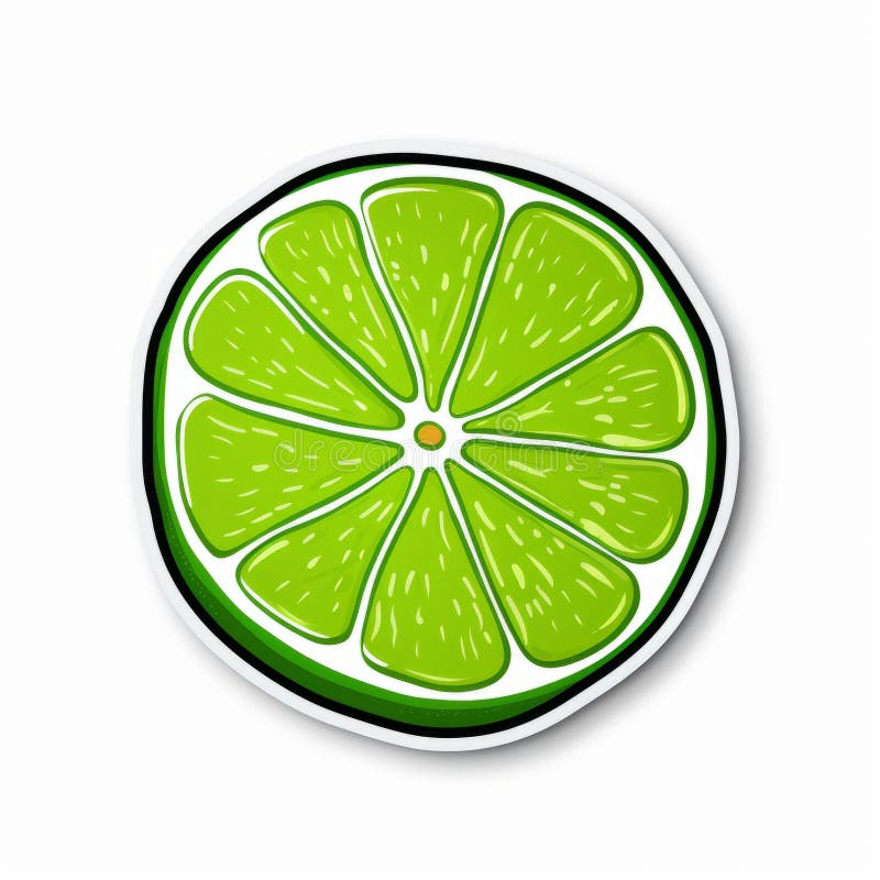 Realistic Lime-shaped Stickers with Vibrant Colors Stock Illustration ...
