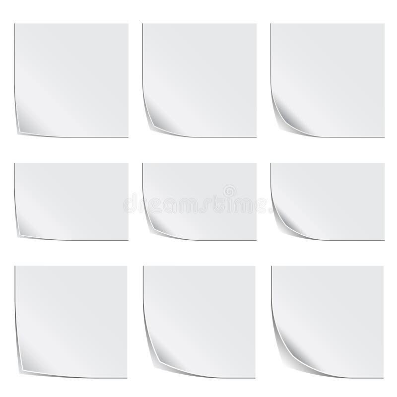 White Paper Stickers on White Background Stock Vector - Illustration of ...