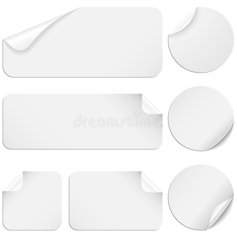 White Paper Stickers on White Background Stock Vector - Illustration of ...