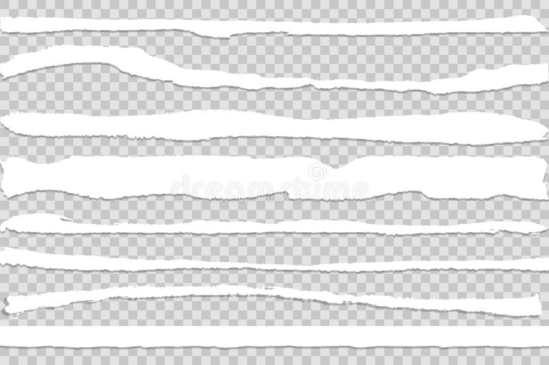 White Stickers of Torn Paper. Pieces of Paper Strips Template Stock ...