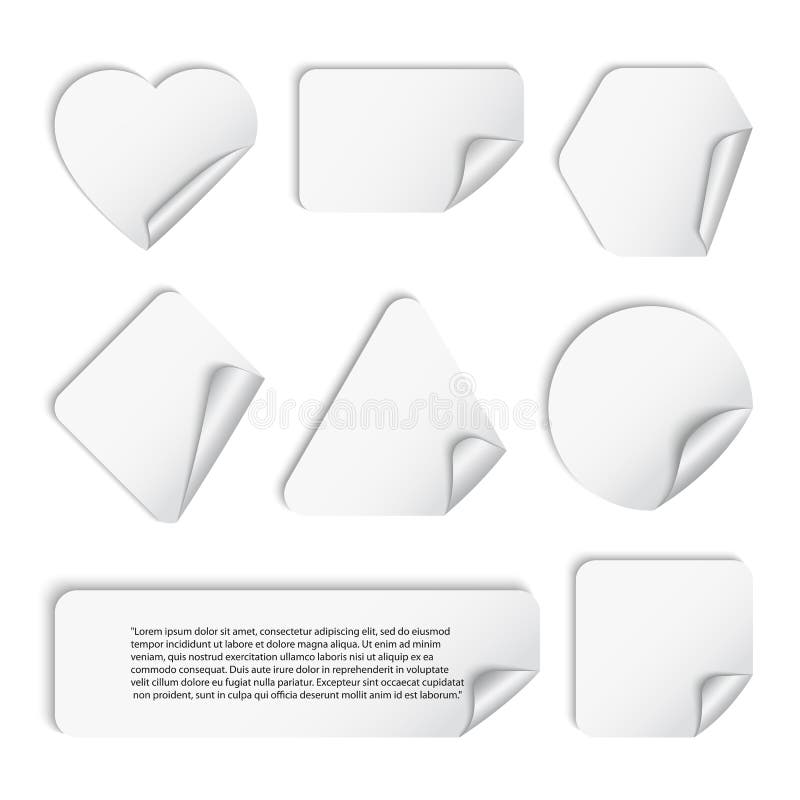White stickers stock vector. Illustration of notice, copyspace - 50722566