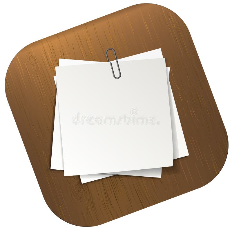 White Sticky Notes Pinned on Table, Vector Illustration Stock Vector ...