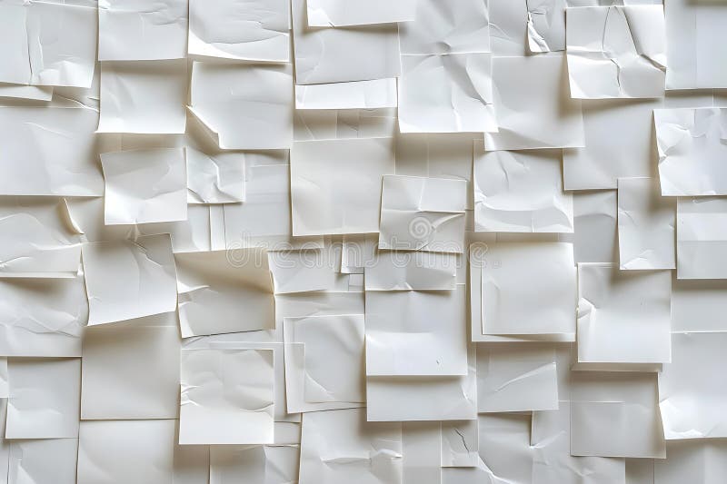 White Sticky Notes of Various Sizes Creating a Pattern on a Wall ...