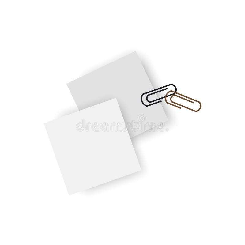 White Sticky Stickers and Clips Isolated on White Background. Vector ...