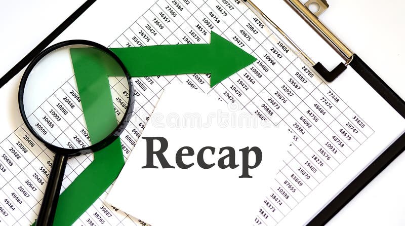 White Sticskers with Text RECAP on the Chart Stock Photo - Image of ...