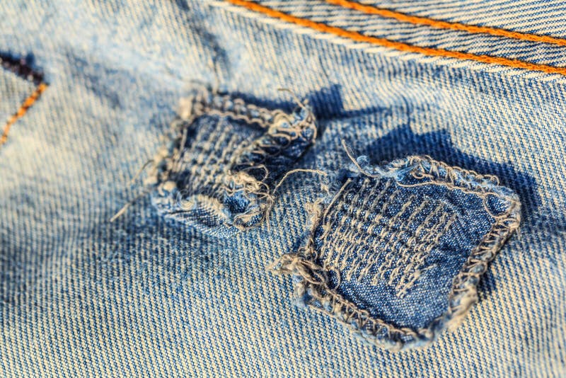 White Stitching on Ripped Jean Stock Photo - Image of design, destroy ...