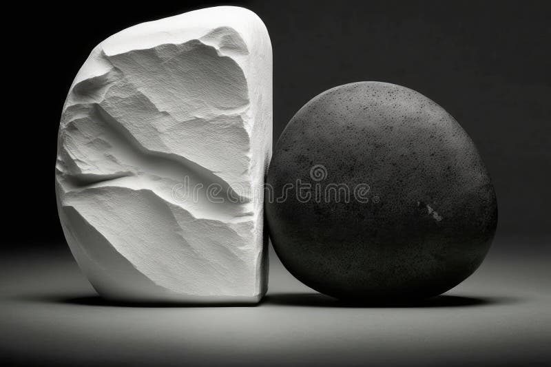 White Stone Against a Black One Stock Illustration - Illustration of ...