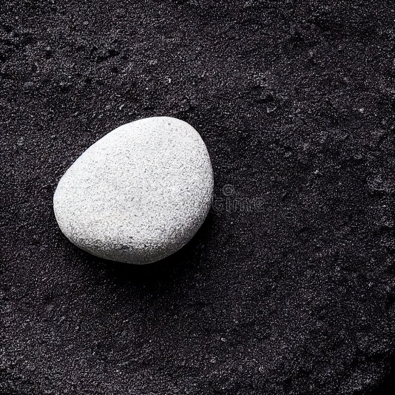 White Stone on Black Asphalt As Simplicity Symbol Stock Illustration ...
