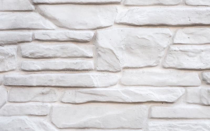 White Stone Brick Wall Background or Texture. Stock Photo - Image of ...