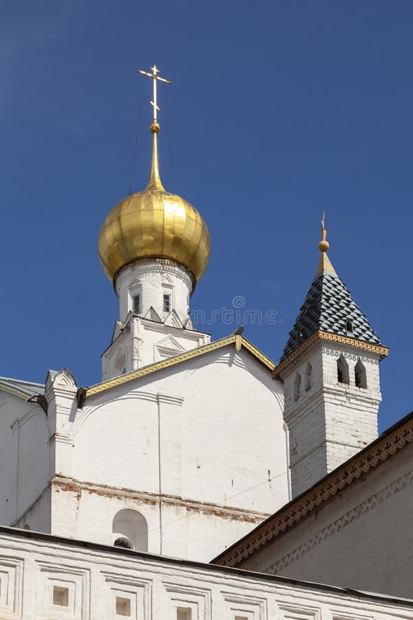 White Stone Church on the Territory of the Rostov Kremlin, Russia Stock ...