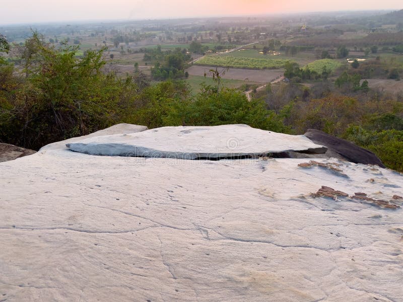 At the White Stone Cliff in the Evening. Stock Photo - Image of soil ...