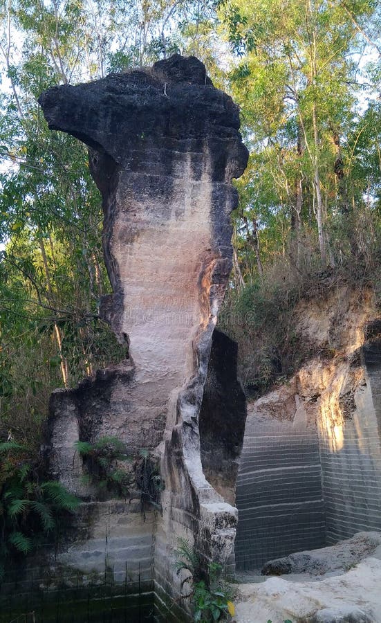 White Stone Cliff in the Forest Stock Photo - Image of wilderness ...
