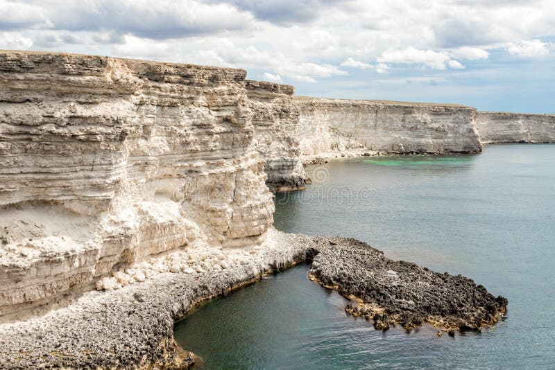 White Stone Cliff Rocks on West Coast of Crimea. Breathtaking View ...