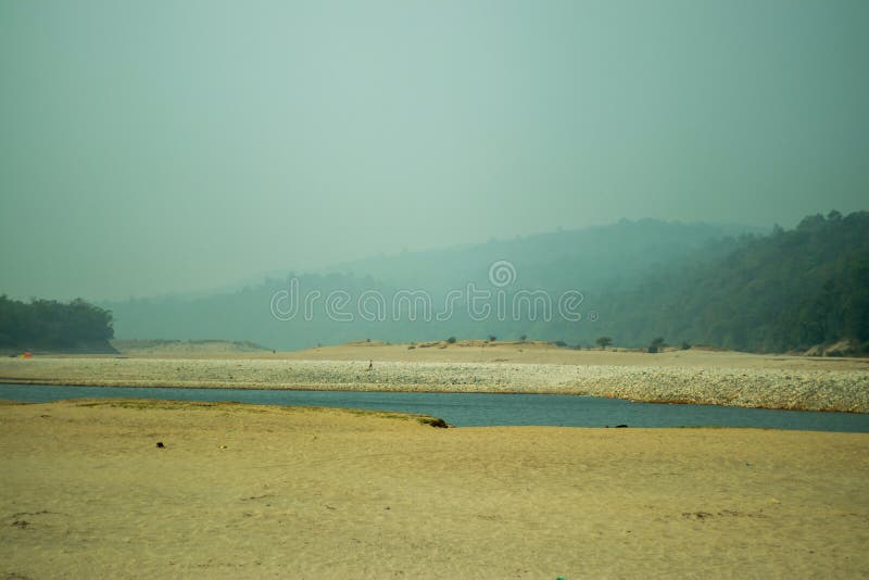 White Stone with Hills Nature Trees that the Place of Jaflong Stock ...