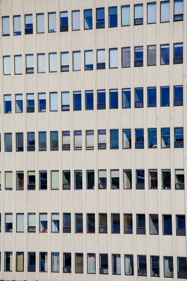 White Stone Office Tower with Many Windows Stock Photo - Image of ...