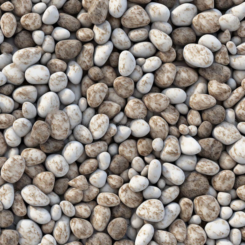 White Pebbles Background, Texture of Pebble Stones Stock Illustration ...