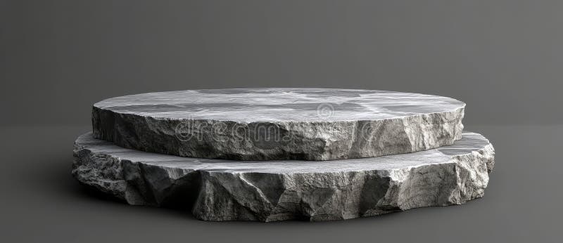 A White Stone Podium Platform Stage, Isolated on a Stock Background ...