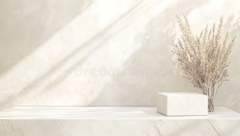 White Stone Podium, Product Display Template. Mock-up for Beauty ...