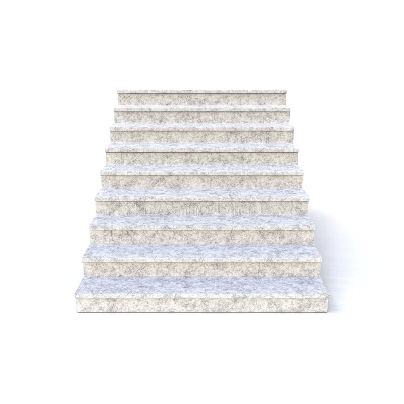 White Stone Stairs Isolate on White Background 3d Rendering Stock ...