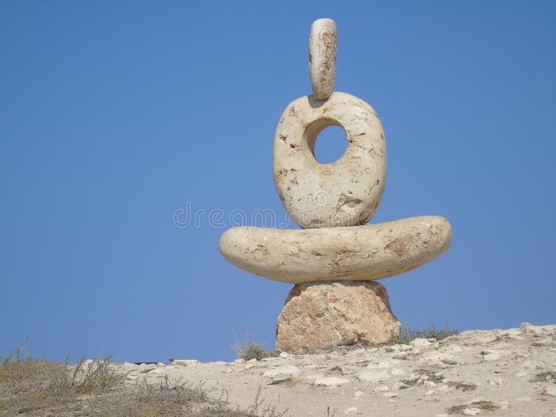 White Stone Statue on the Background of Blue Sky Stock Image - Image of ...