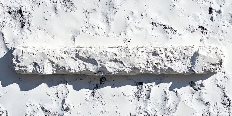 A Long, Rough White Stone Sits Against a Textured White Wall Stock ...