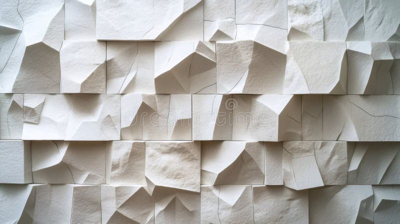 White Stone Wall Cladding Creating a Unique Textured Surface Stock ...