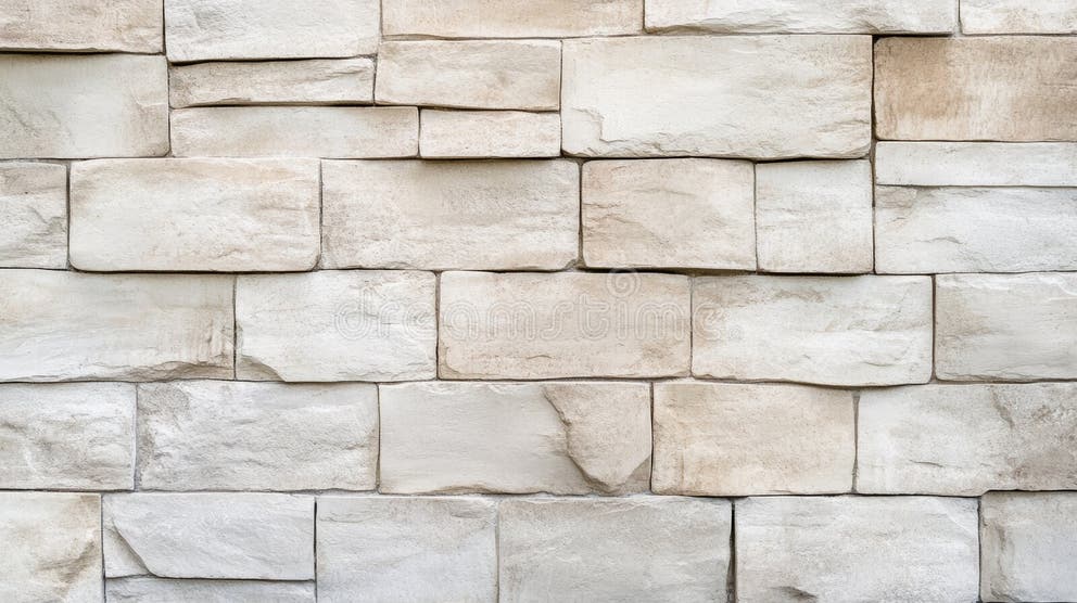 White Stone Wall with Irregular Rectangular Blocks, a Natural Stone ...