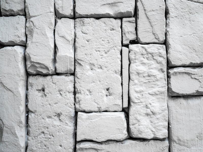 White Stone Wall. Rectangular Bricks are White Stock Photo - Image of ...
