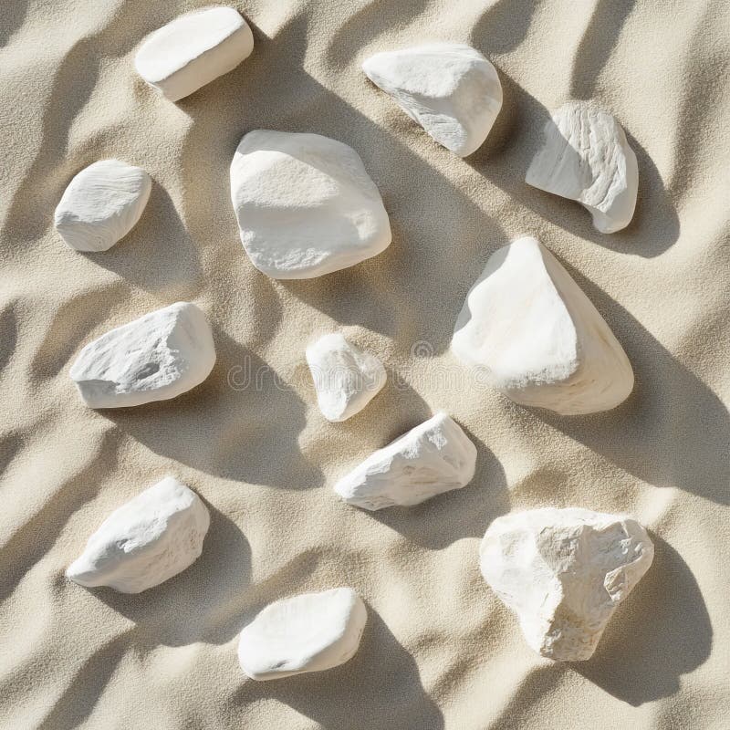 White Stones on the Sand. Seamless Pattern. Top View Stock Illustration ...